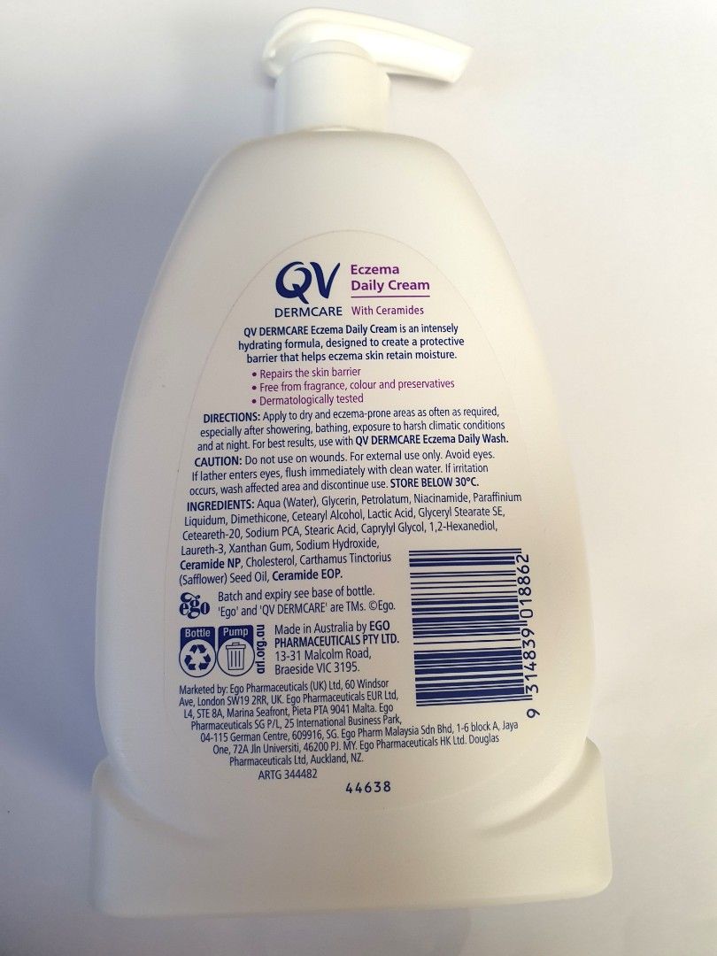 QV dermcare Eczema daily cream with ceramides, Beauty & Personal Care ...