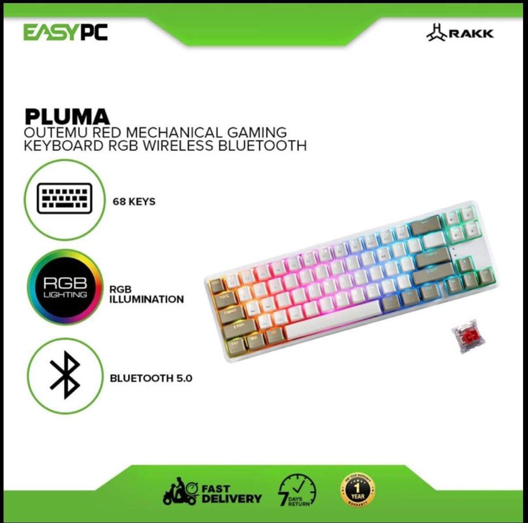 Rakk Pluma Mechanical Keyboard, Computers & Tech, Parts & Accessories ...