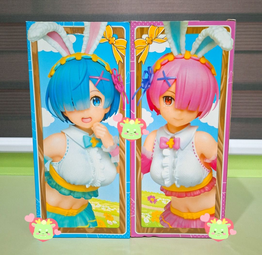 Re Zero Rem and Ram Precious Figure Bunny, Hobbies & Toys, Toys & Games ...