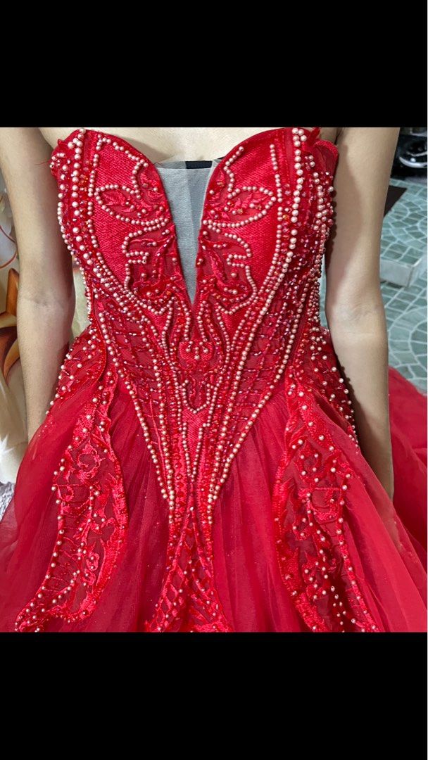 Red Ballgown for debut and other occasions, Women's Fashion, Dresses ...