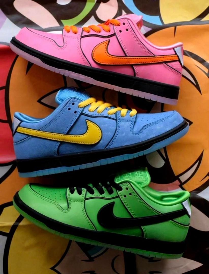 SB Dunk Low Pro Powerpuff Girls, Women's Fashion, Footwear, Sneakers on ...