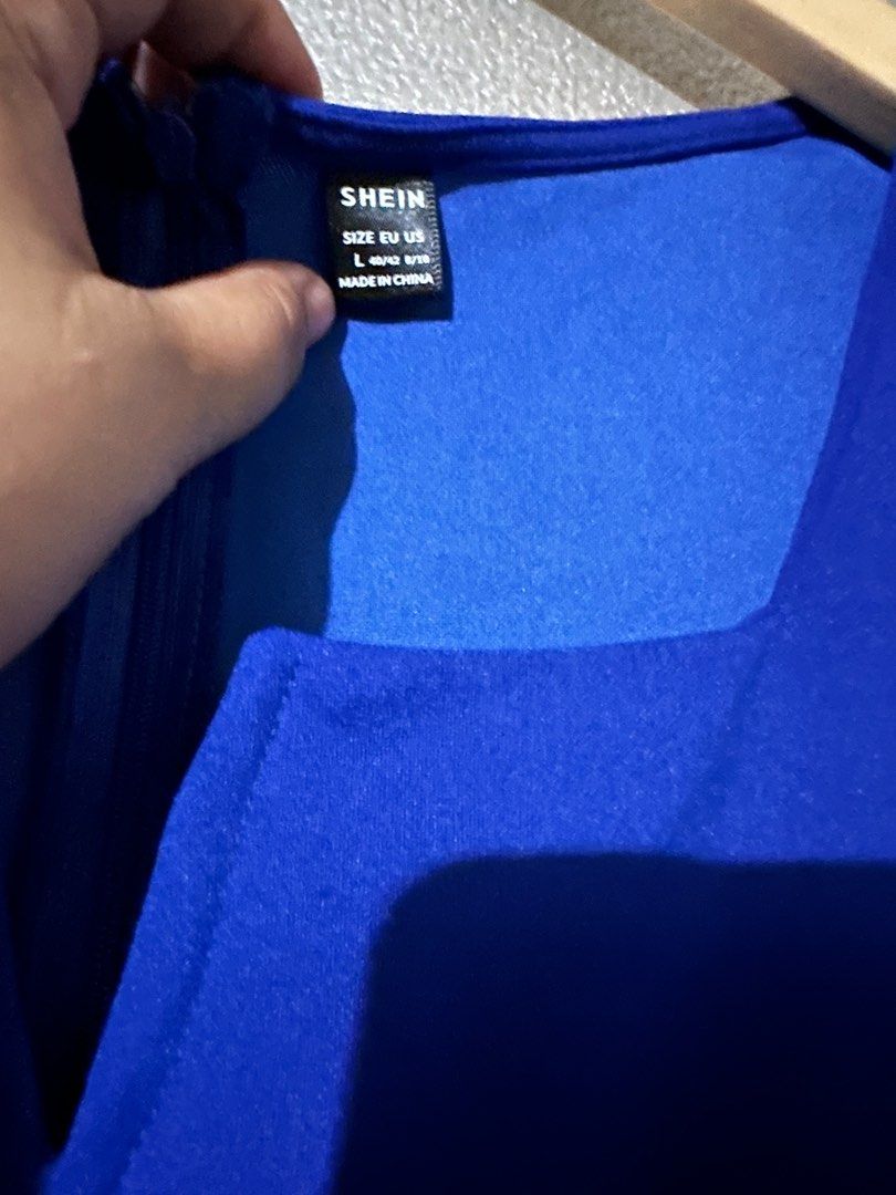 Shein Royal Blue Puff Sleeves Mermaid hem dress for events amd parties ...