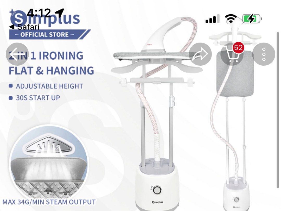 Simplus Steam Iron, TV & Home Appliances, Irons & Steamers on Carousell