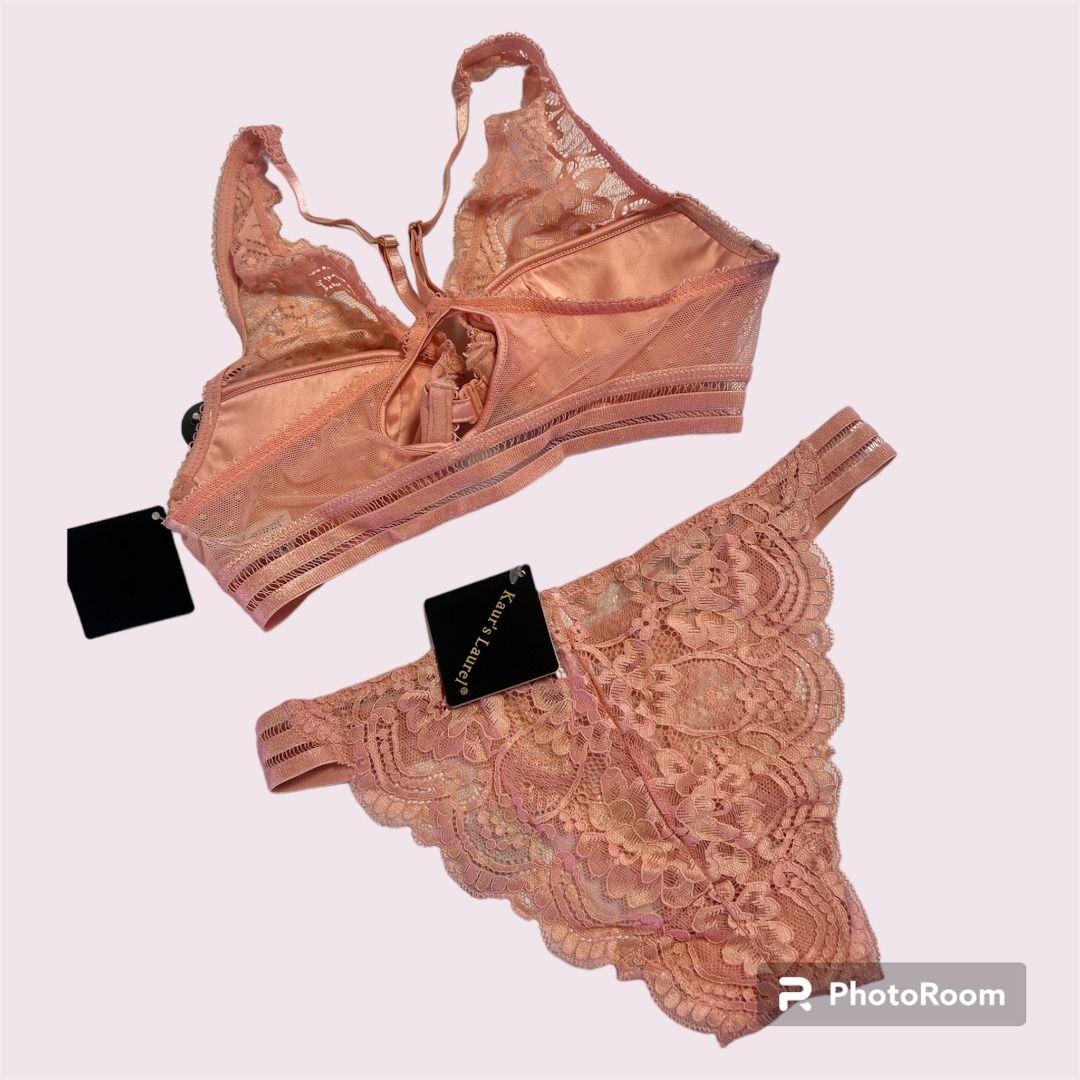 (Size: 70B) 新年特價 Last set 現貨原裝-Kaur's Laurel - Peach Sexy lace pad bra ...