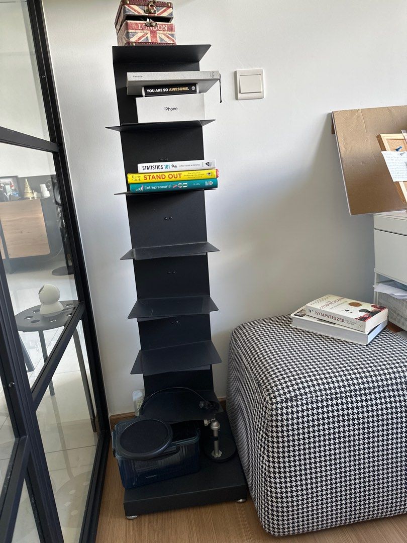 Taobao black metal book shelves, Furniture & Home Living, Furniture ...