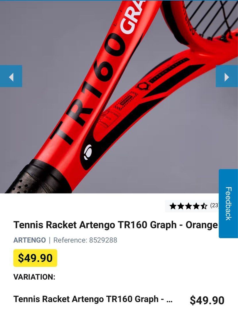 Tennis Racket Decathlon Artengo TR160 RED, Sports Equipment, Sports ...