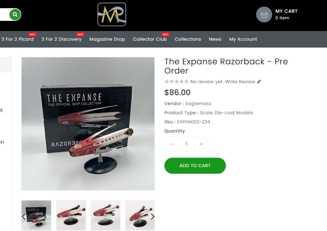 The Expanse Razorback - Pre Order - Master Replicas (Eaglemoss ...
