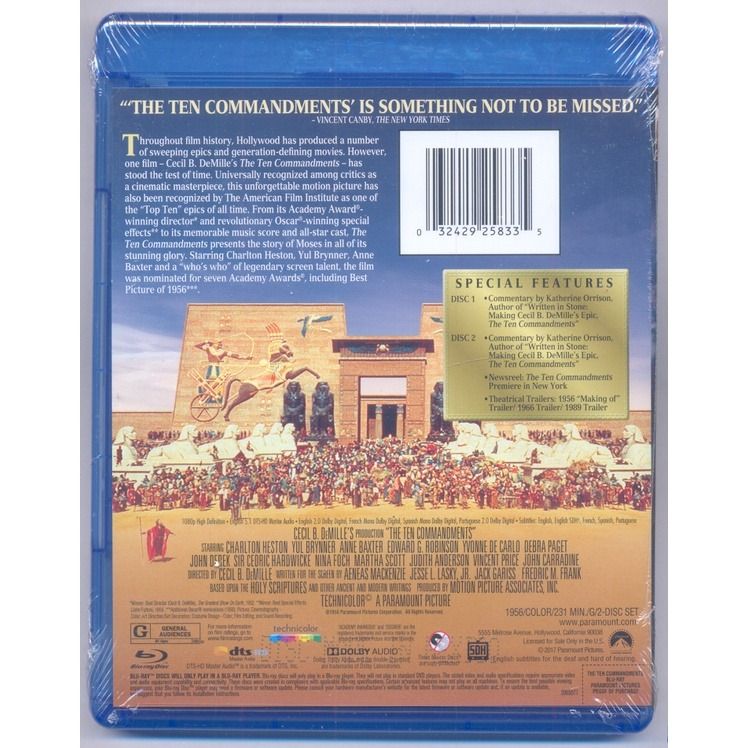 The Ten Commandments [ Blu-Ray ], Hobbies & Toys, Music & Media, CDs ...