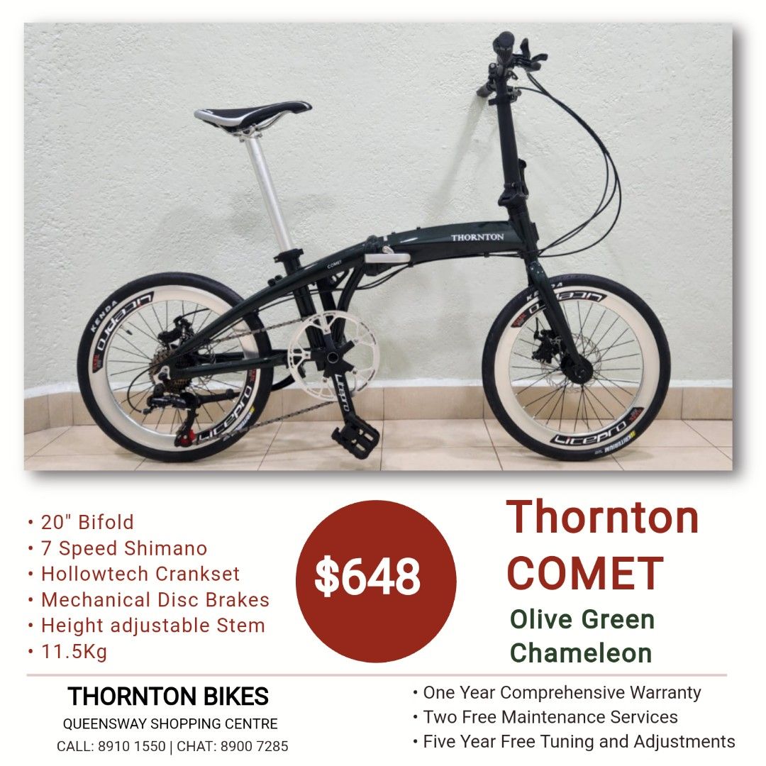 Thornton Comet. Bifold 7 Speed Shimano, Mechanical Disc Brakes ...