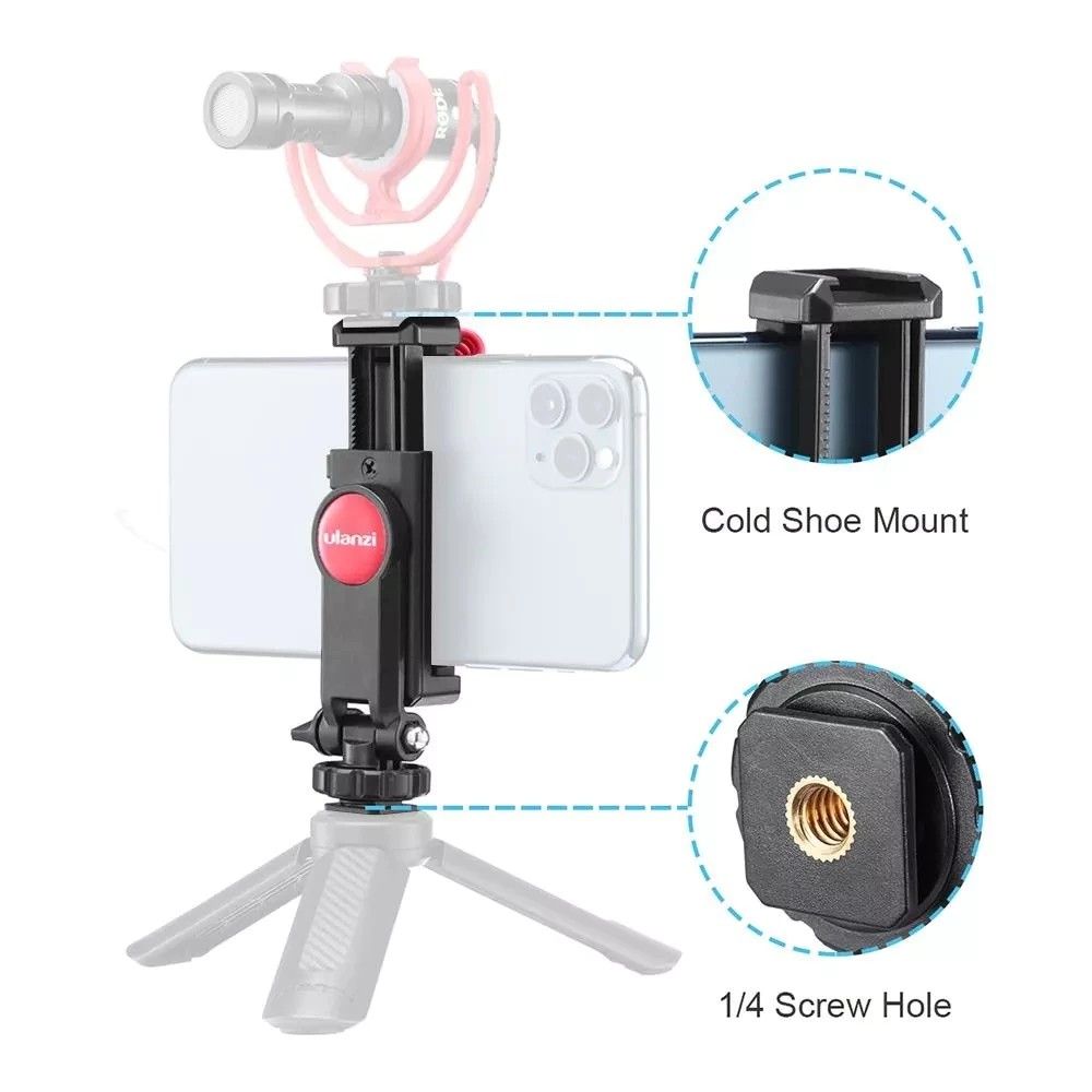 Ulanzi Rotatable Tripod Phone Holder Clamp Clip Mount Adapter Hot Shoe ...