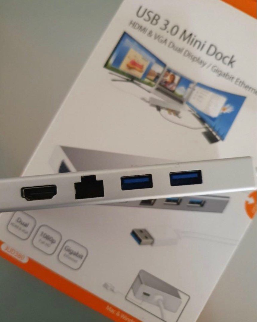Usb 3 mini dock HDMI & VGA Dual Display/Gigabit Ethernet/ USB Hub ...