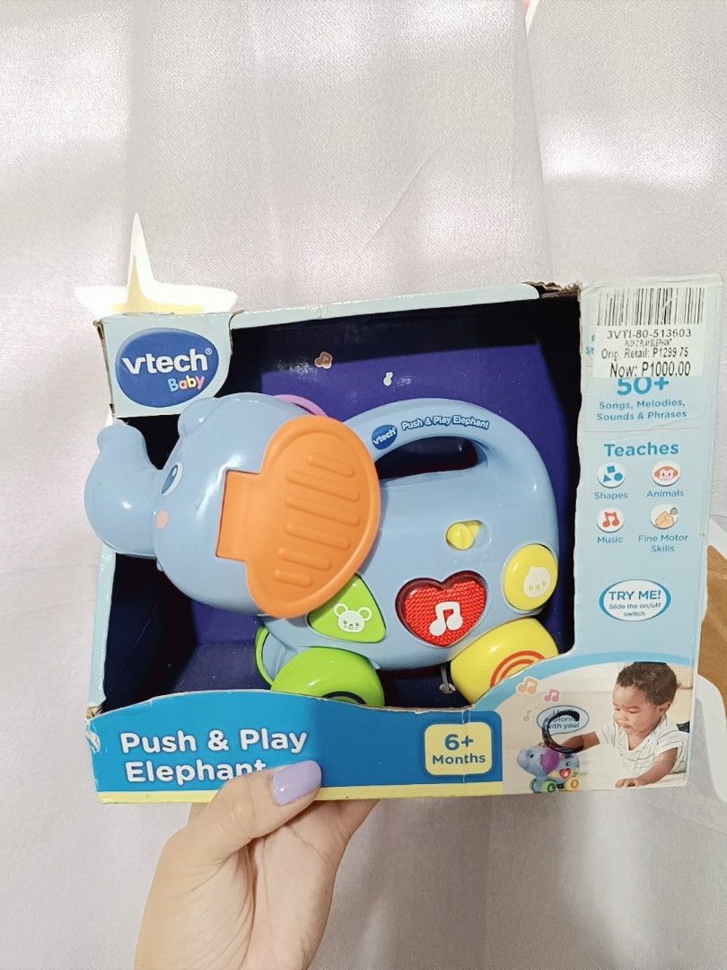 Vtech Push and Play Elephant, Babies & Kids, Infant Playtime on Carousell