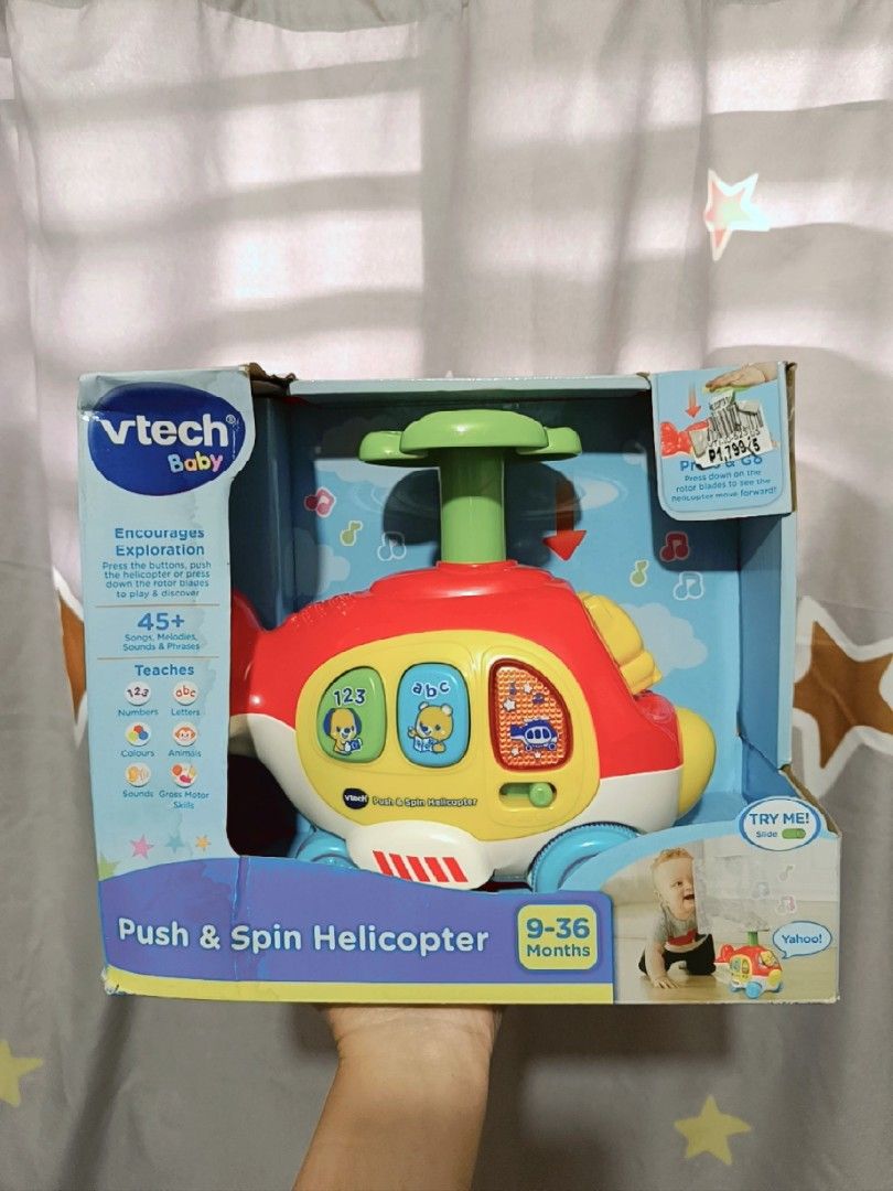 Vtech Push and Spin Helicopter, Babies & Kids, Infant Playtime on Carousell