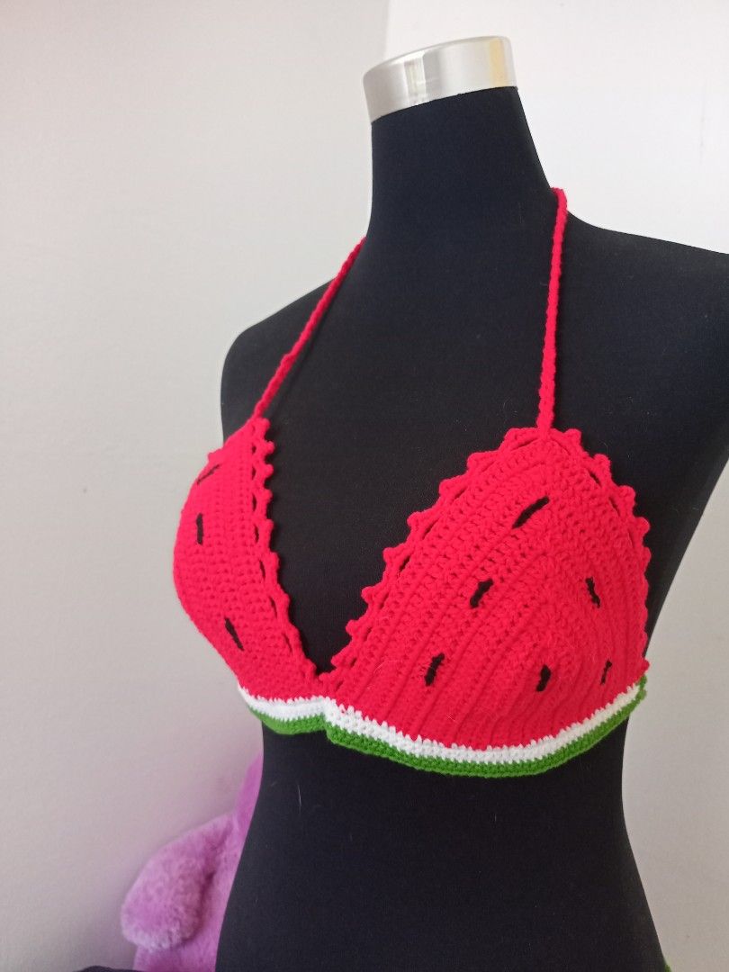 Watermelon crochet bra, Women's Fashion, Swimwear, Bikinis & Swimsuits ...