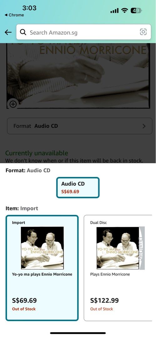 Yo-Yo Ma plays Ennio Morricone SACD/DSD hybrid cd, Hobbies & Toys ...