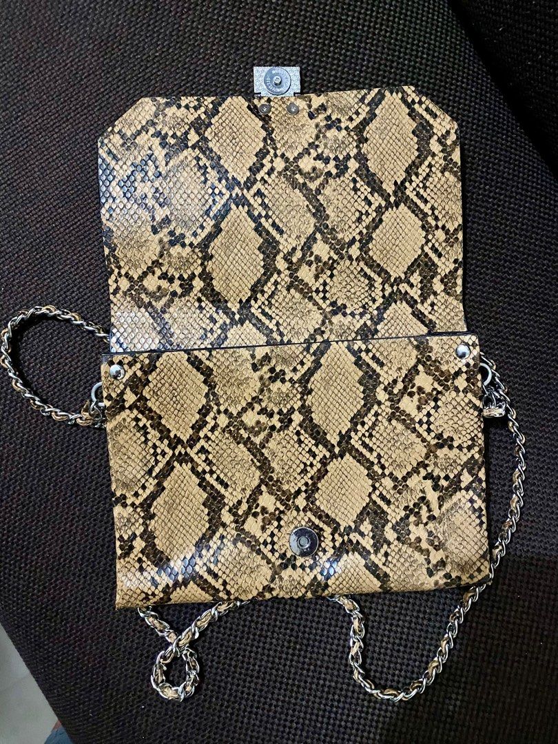 Zara sling bag in snake skin synthetic leather, Women's Fashion, Bags ...