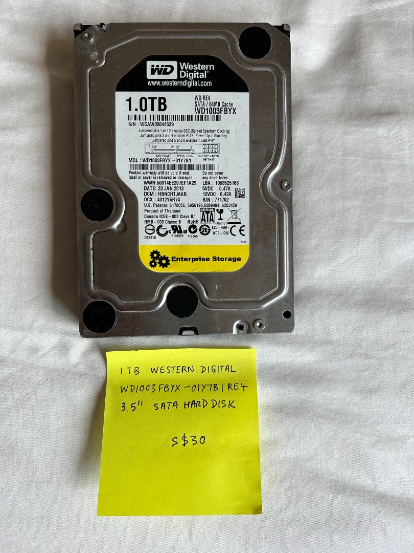 1 TB Western Digital 3.5" SATA Hard Disk, Computers & Tech, Parts ...