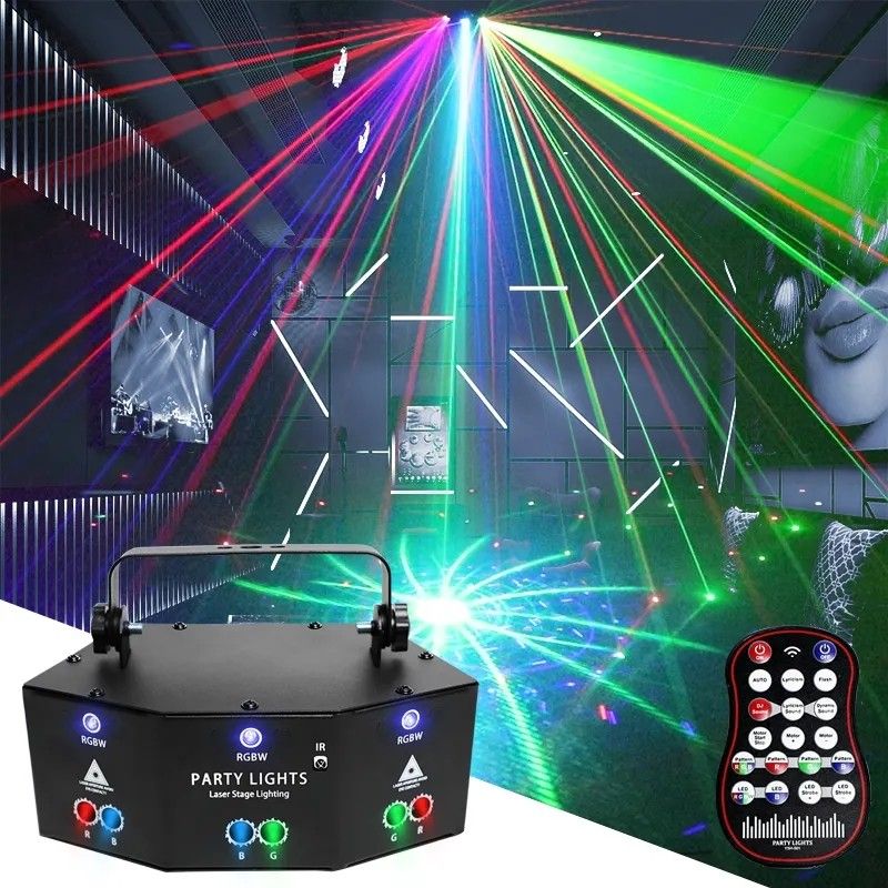 9 Eyes RGB Laser Light DJ Disco Light Projector LED Stage Lighting ...