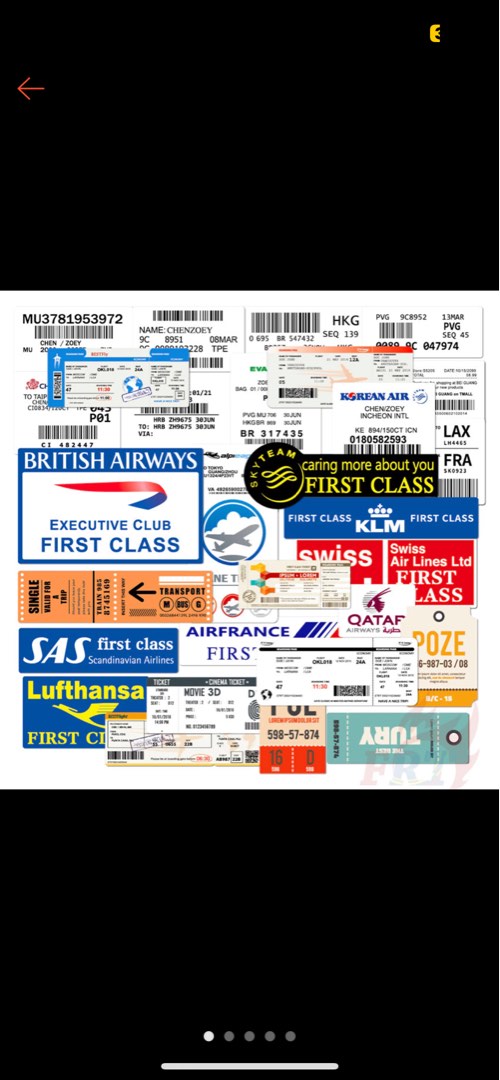 Airlines Flight Series 03 - Airline Company Tickets Air Boarding Pass ...
