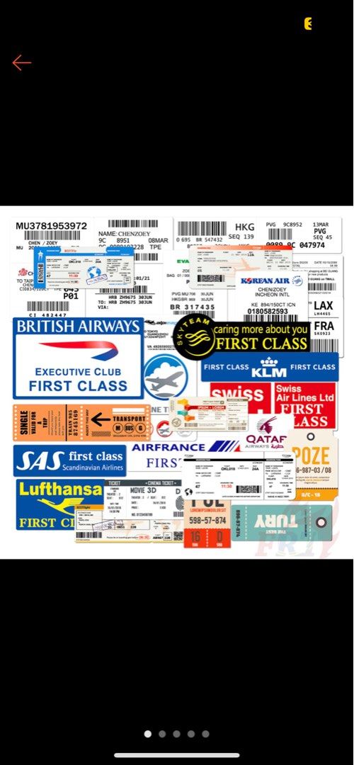Airlines Flight Series 03 - Airline Company Tickets Air Boarding Pass ...