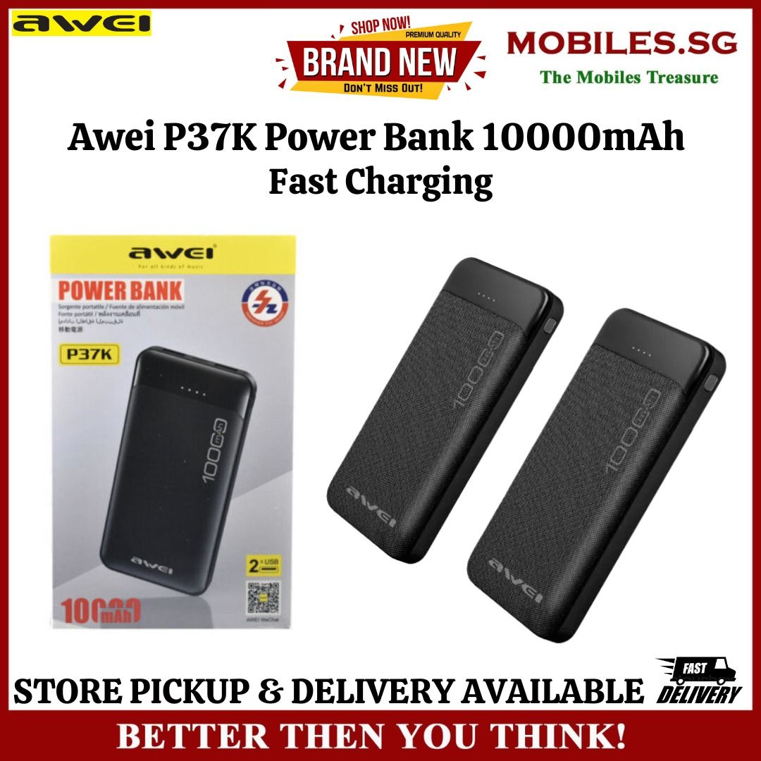 // Brand New // Awei P37K 10000mAh Power Bank // Fast Charging // Store ...