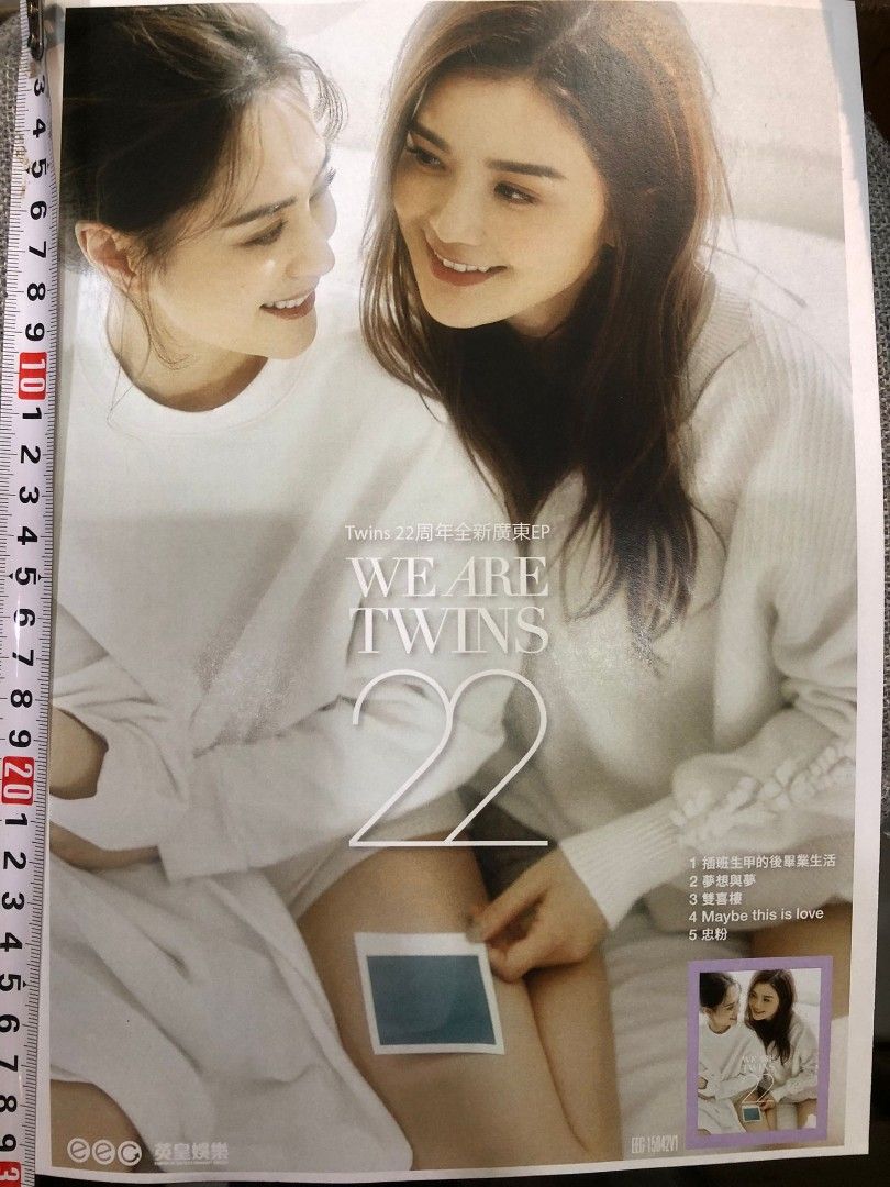 宣傳海報 Foamboard Twins 22周年EP/CD/LP周邊（大/小）, 興趣及遊戲, 收藏品及紀念品, 明星周邊 - Carousell