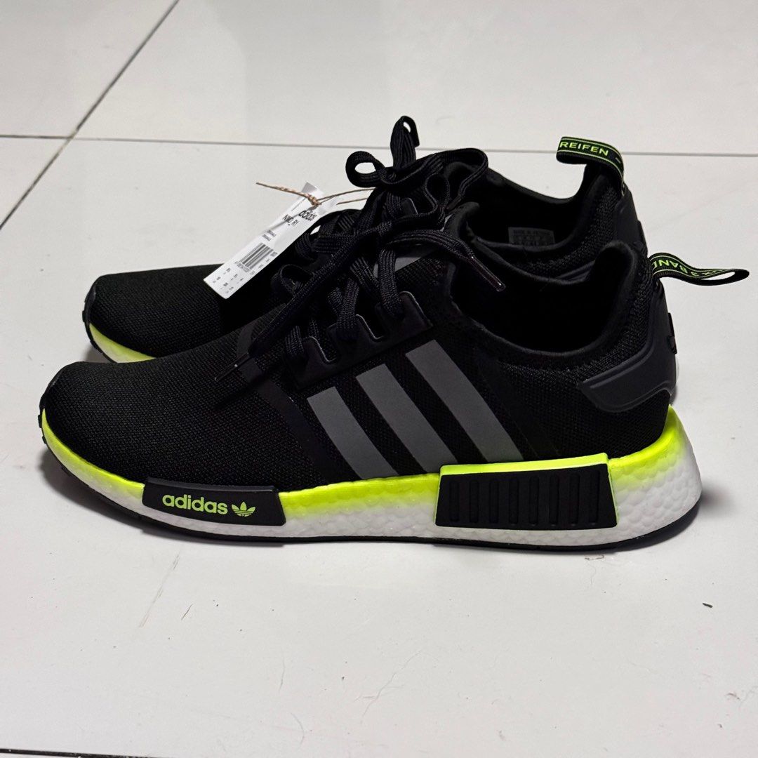 Adidas NMD_R1 Black / Lucid Lemon / Neon Gren, Men's Fashion, Footwear ...