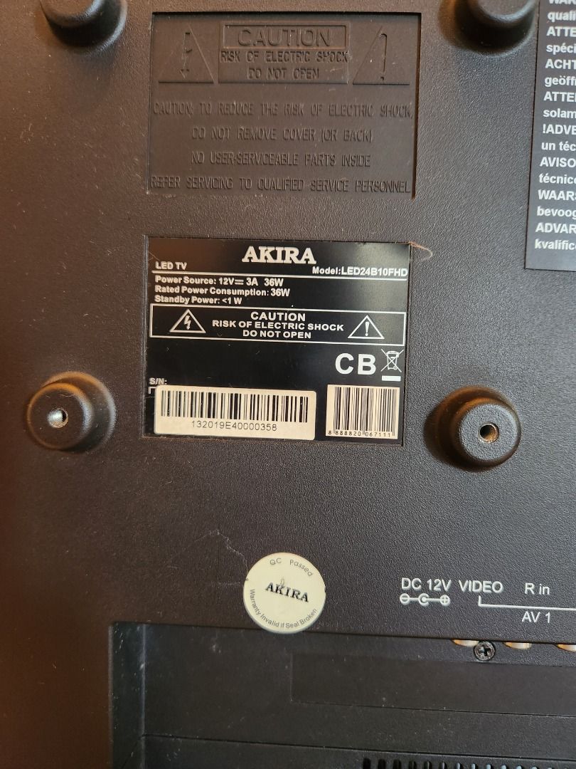 Akira 24" LED Full HD TV Monitor (LED24B10FHD), TV & Home Appliances ...