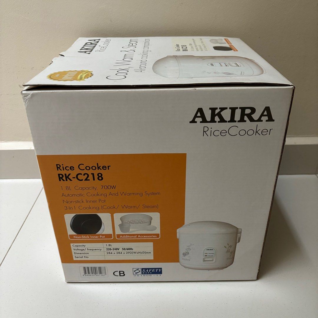 Akira Rice Cooker RK-C218 1.8L, TV & Home Appliances, Kitchen ...
