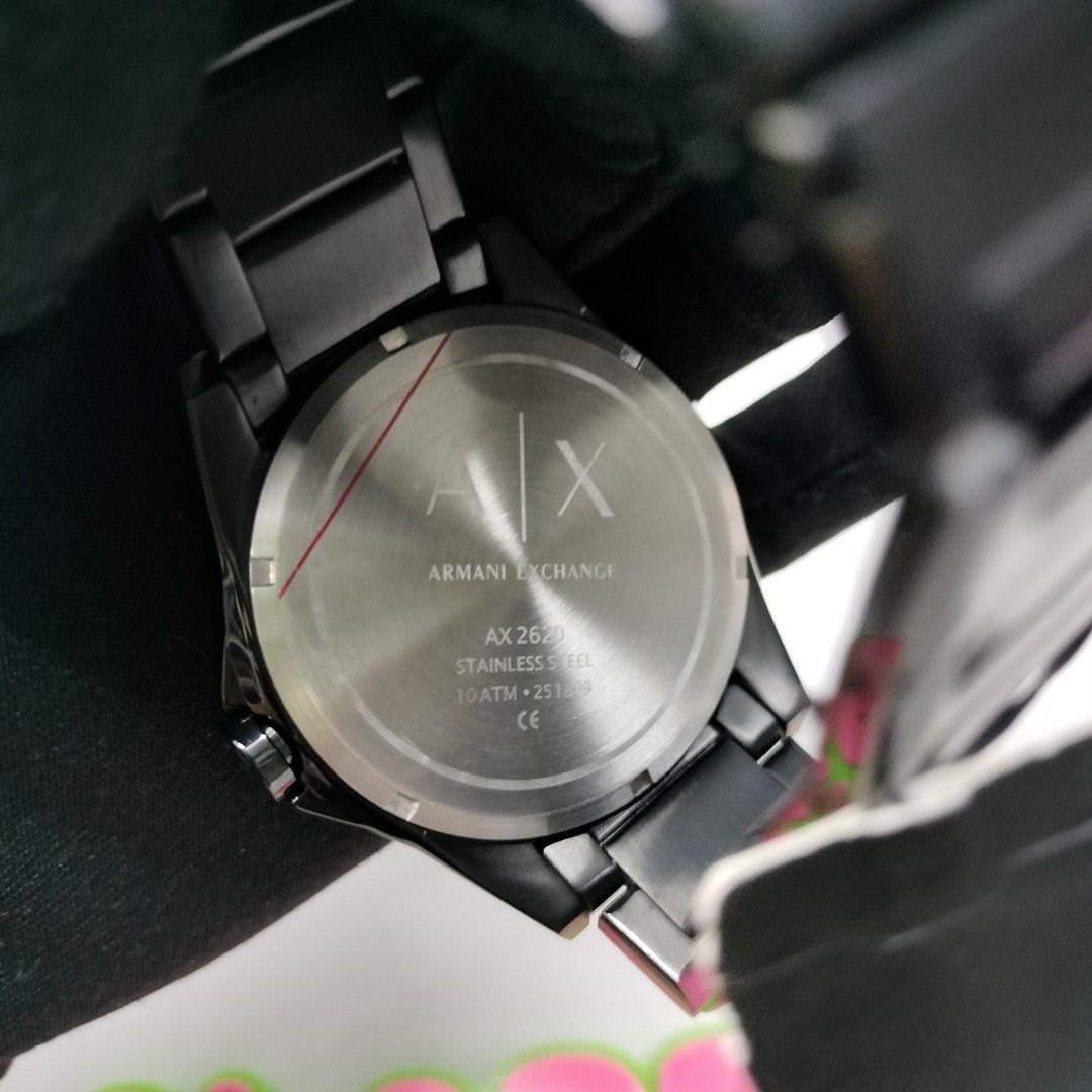 ARMANI EXCHANGE THREE HAND BLACK STAINLESS STEEL WATCH, Men's Fashion ...