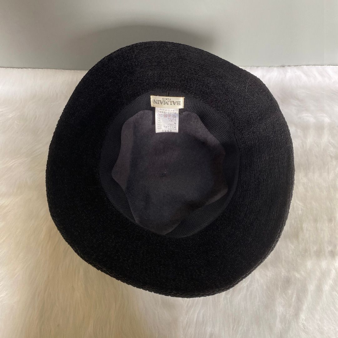 Balmain Paris Black Crochet Bucket Hat, Women's Fashion, Watches ...