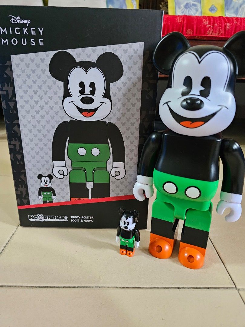 Bearbrick Mickey Mouse 1930'S Poster 400% & 100%, Hobbies & Toys, Toys ...