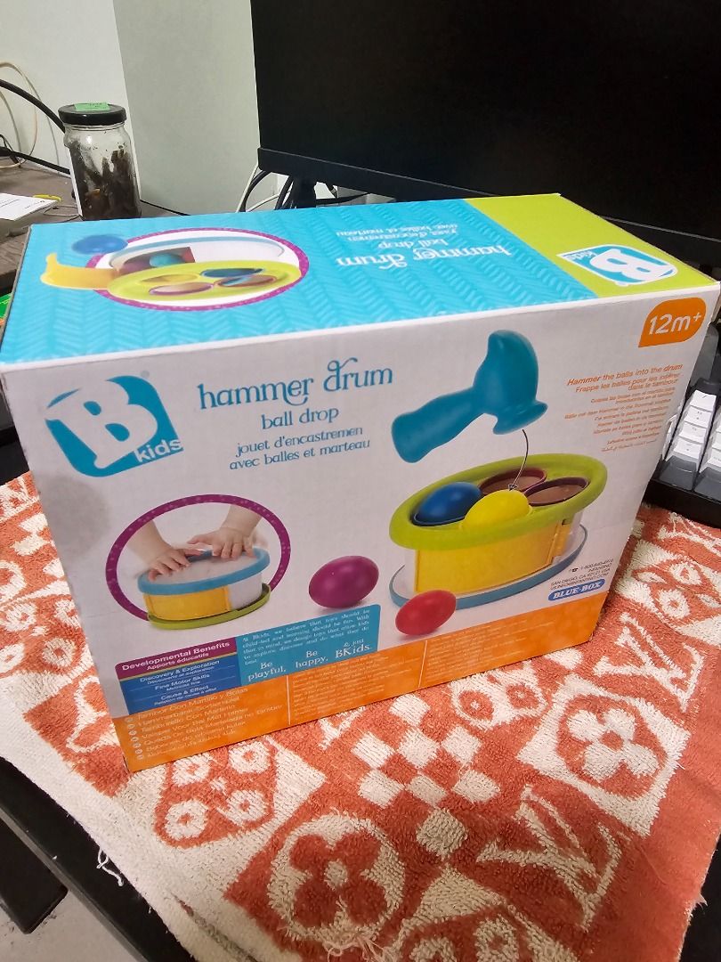 Blue Box Hammer Drum Ball Drop, Babies & Kids, Infant Playtime on Carousell