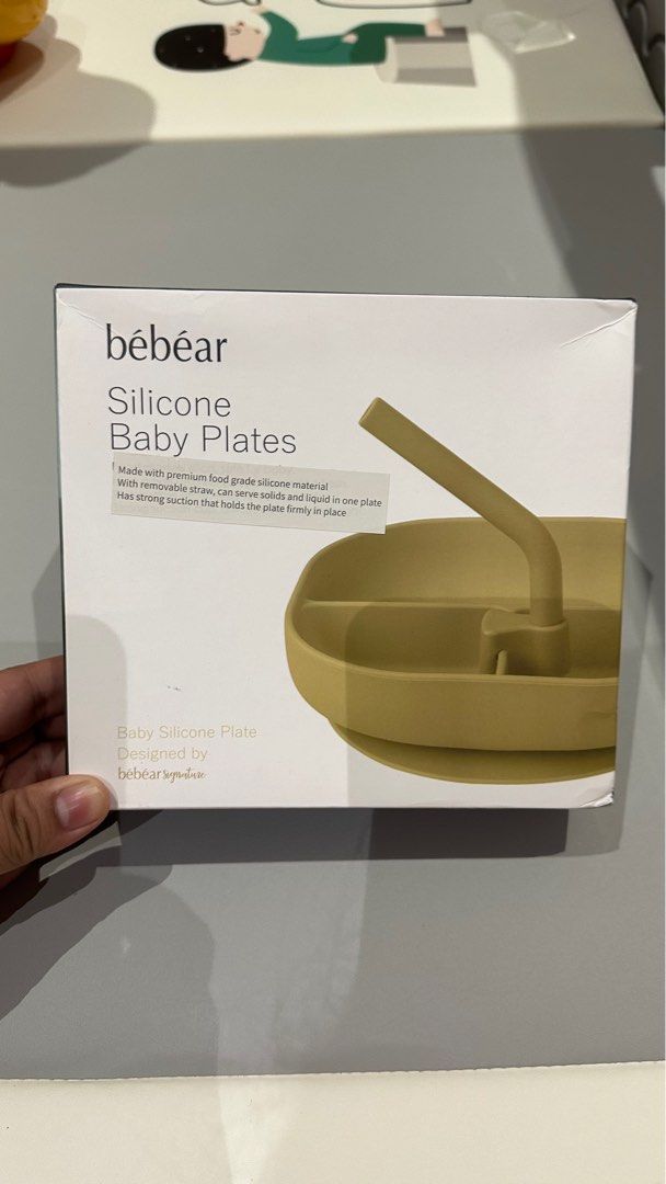 (Brand new) Bebear Silicone Suction Plate (with Divider and Straw ...