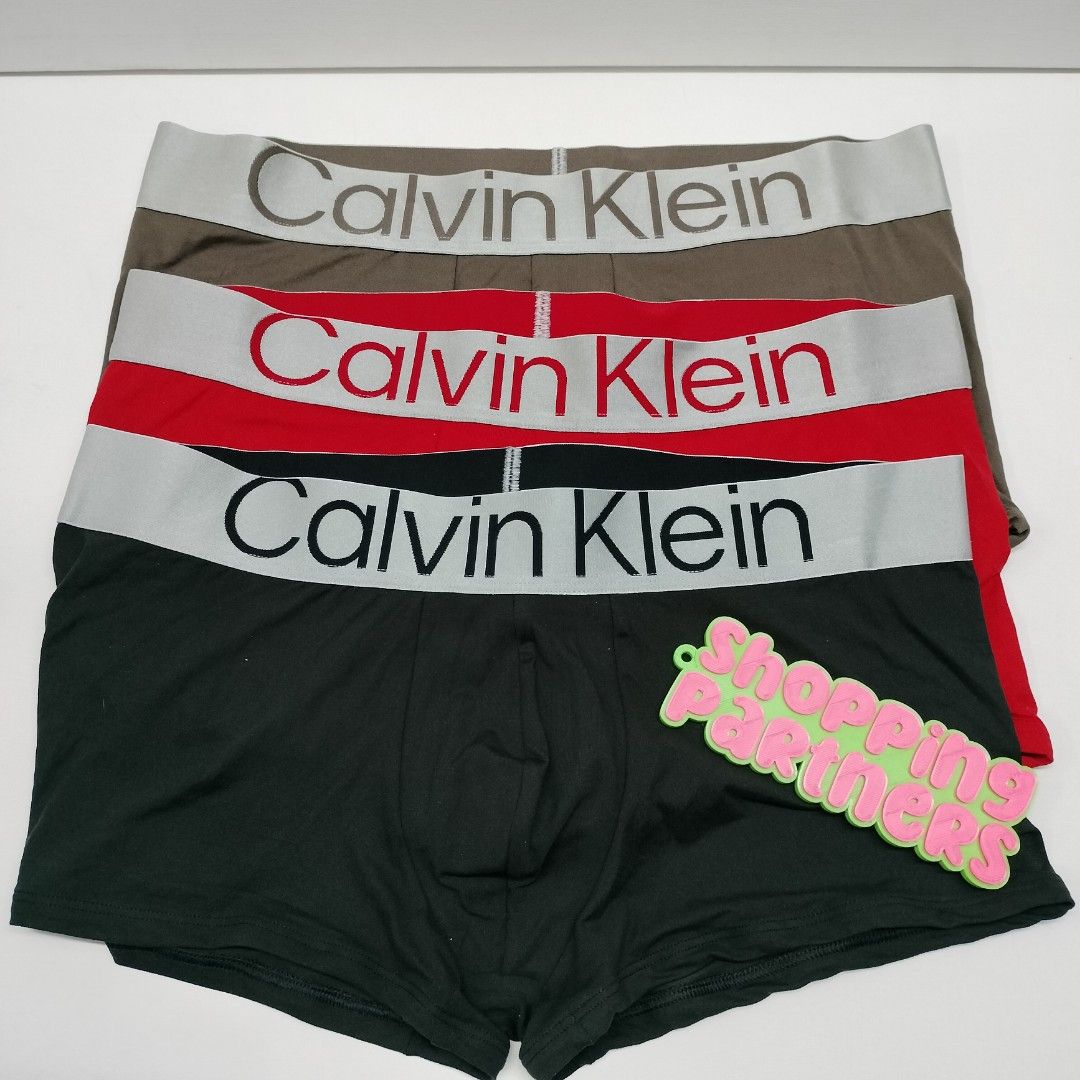 CALVIN KLEIN SUSTAINABLE STEEL LOW RISE TRUNK 3 PACK, Men's Fashion ...