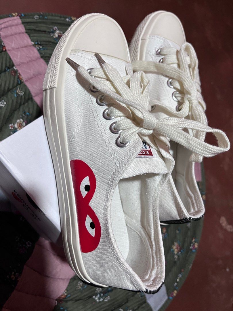 CDG sneakers cream white, Women's Fashion, Footwear, Sneakers on Carousell