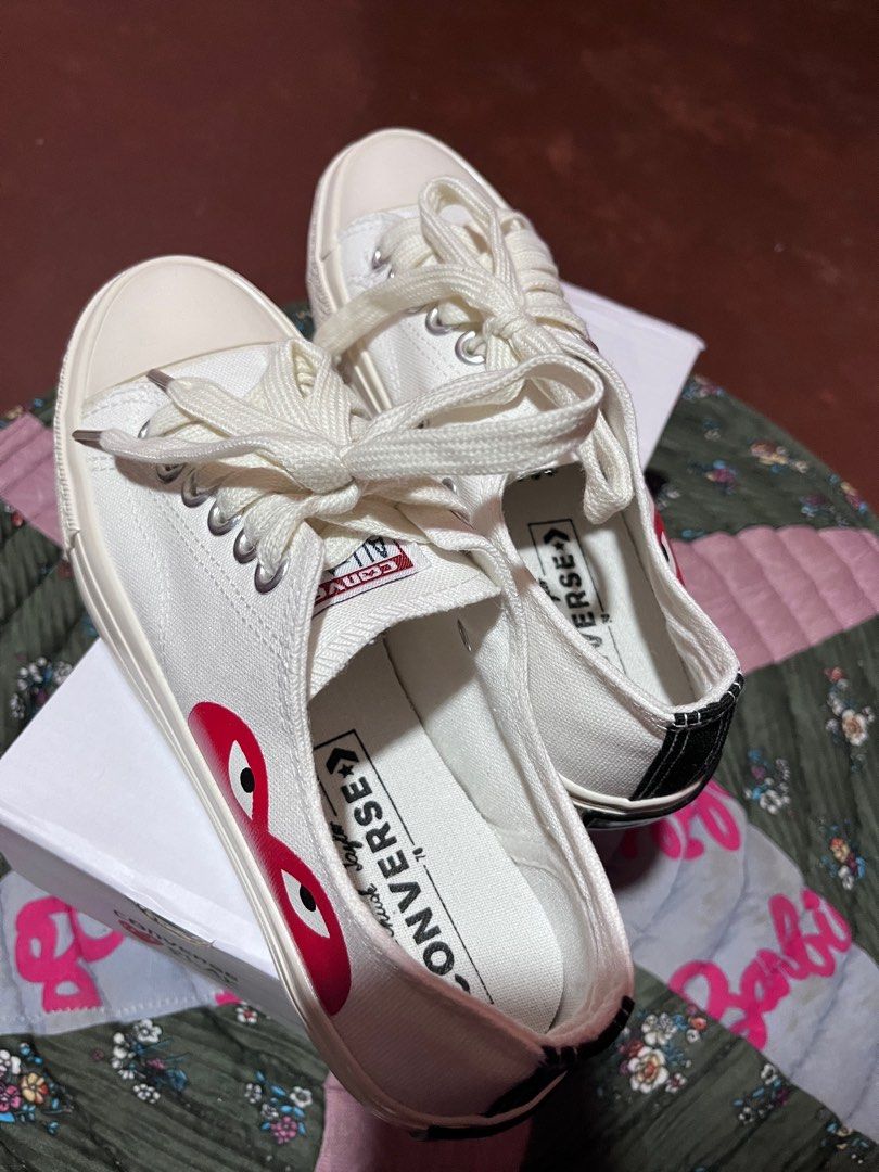 CDG sneakers cream white, Women's Fashion, Footwear, Sneakers on Carousell