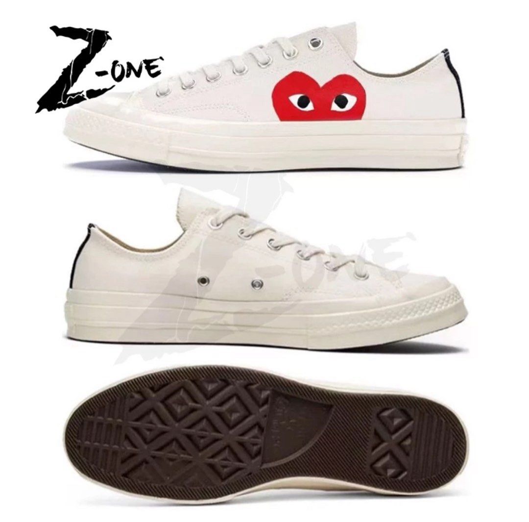 CDG sneakers cream white, Women's Fashion, Footwear, Sneakers on Carousell