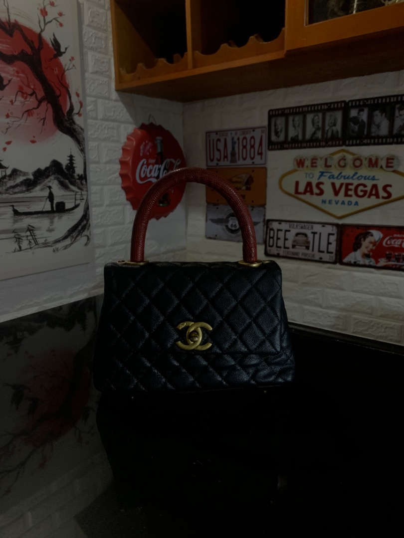 Chanel Coco Lizard Handle, Luxury, Bags & Wallets on Carousell