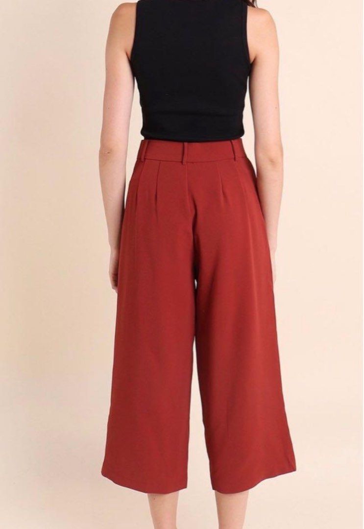 Clarity wide-leg pants in RUST, Women's Fashion, Bottoms, Other Bottoms ...