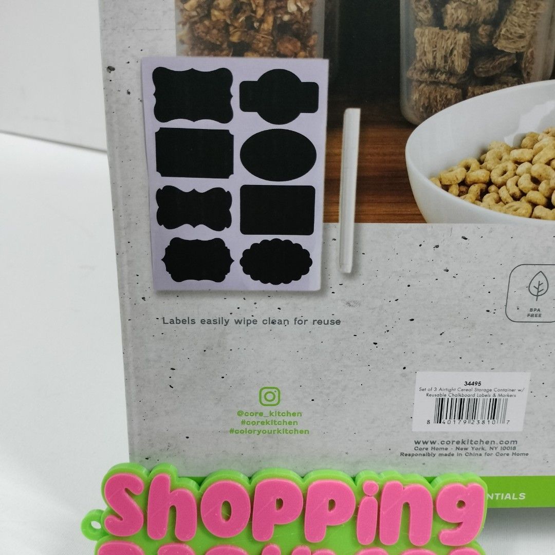 CORE KITCHEN CEREAL STORAGE CONTAINERS 5 PIECE, Furniture & Home Living ...