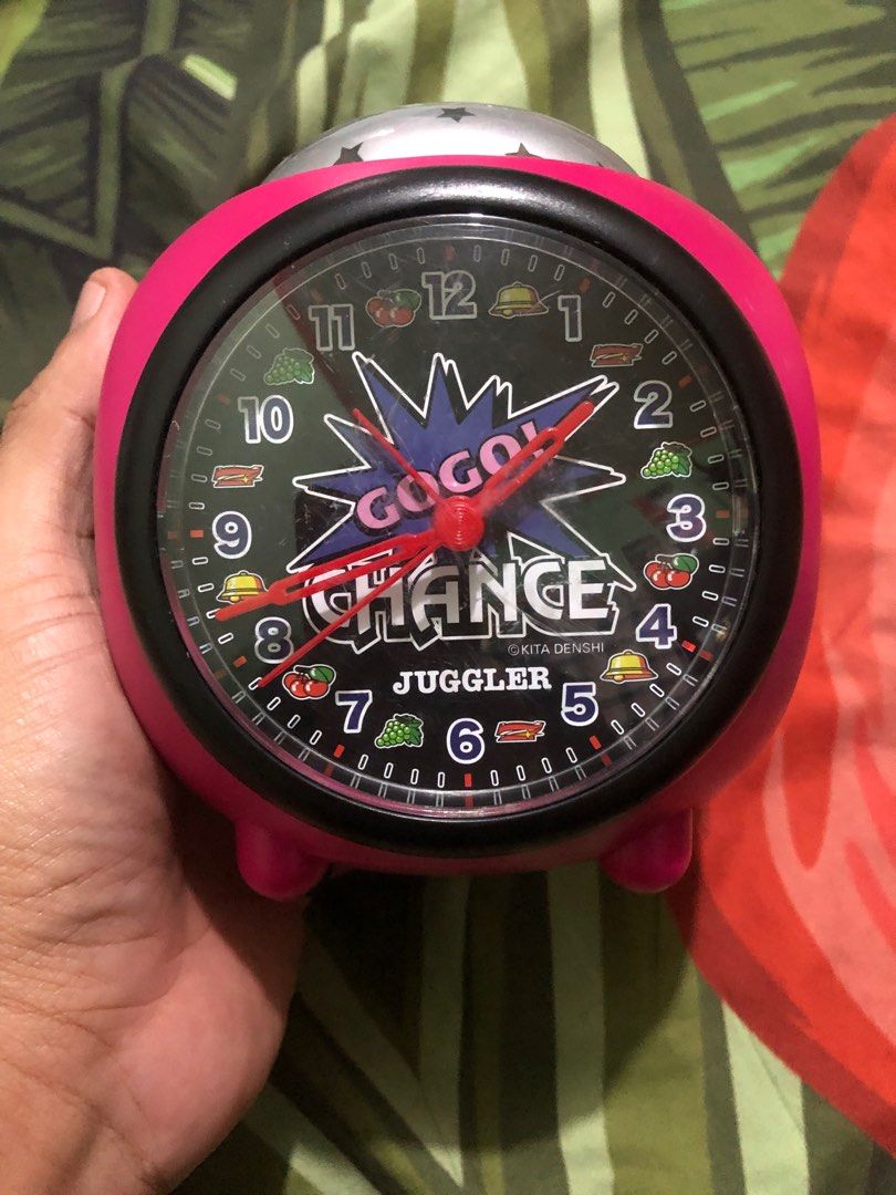 Cute gogo chance juggler lights and sound desk clock, Furniture & Home ...