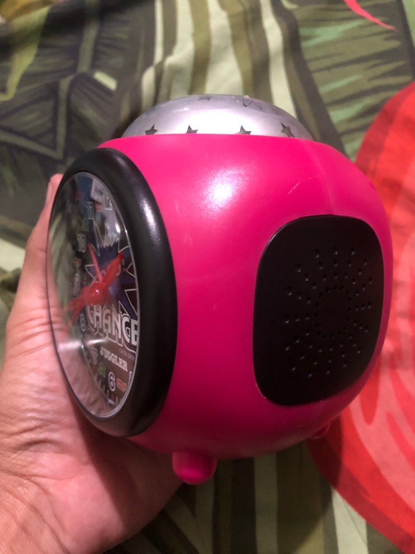 Cute gogo chance juggler lights and sound desk clock, Furniture & Home ...