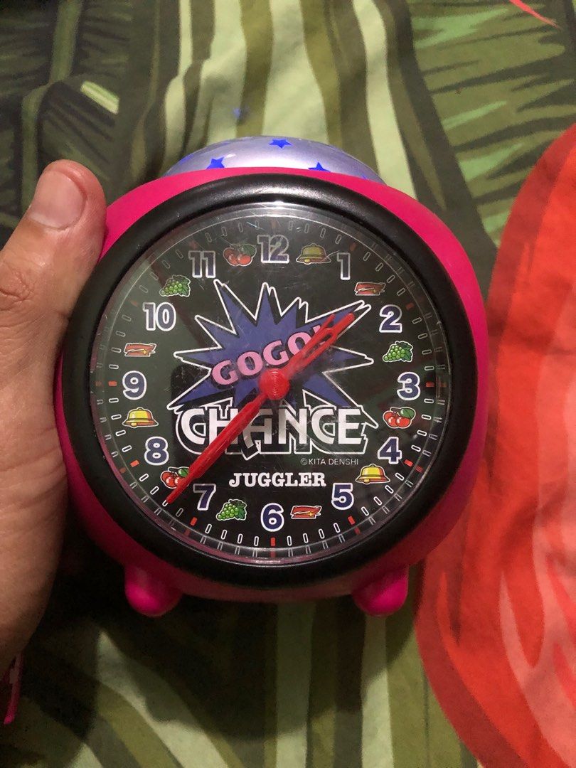 Cute gogo chance juggler lights and sound desk clock, Furniture & Home ...