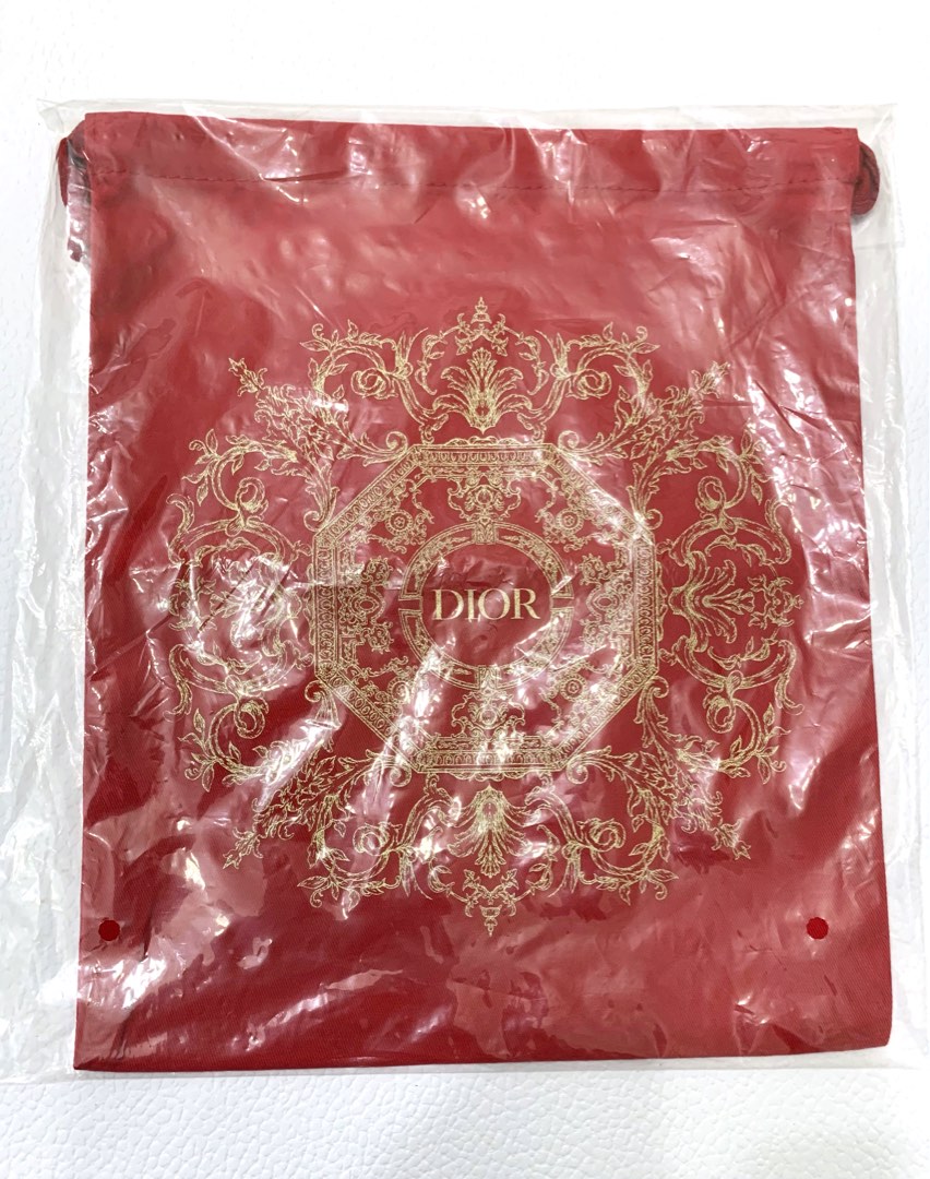 Dior Beauty CNY 2024 Red Drawstring Pouch, Women's Fashion, Bags ...