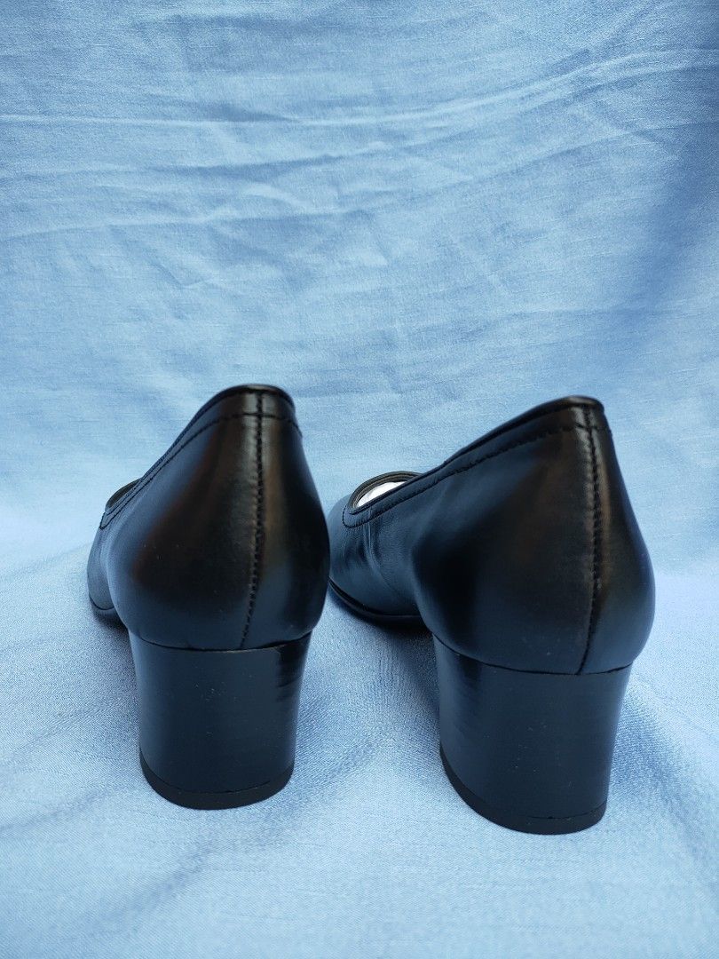 Ecoflex Leather Black Heels (Cabin crew Shoes), Women's Fashion ...