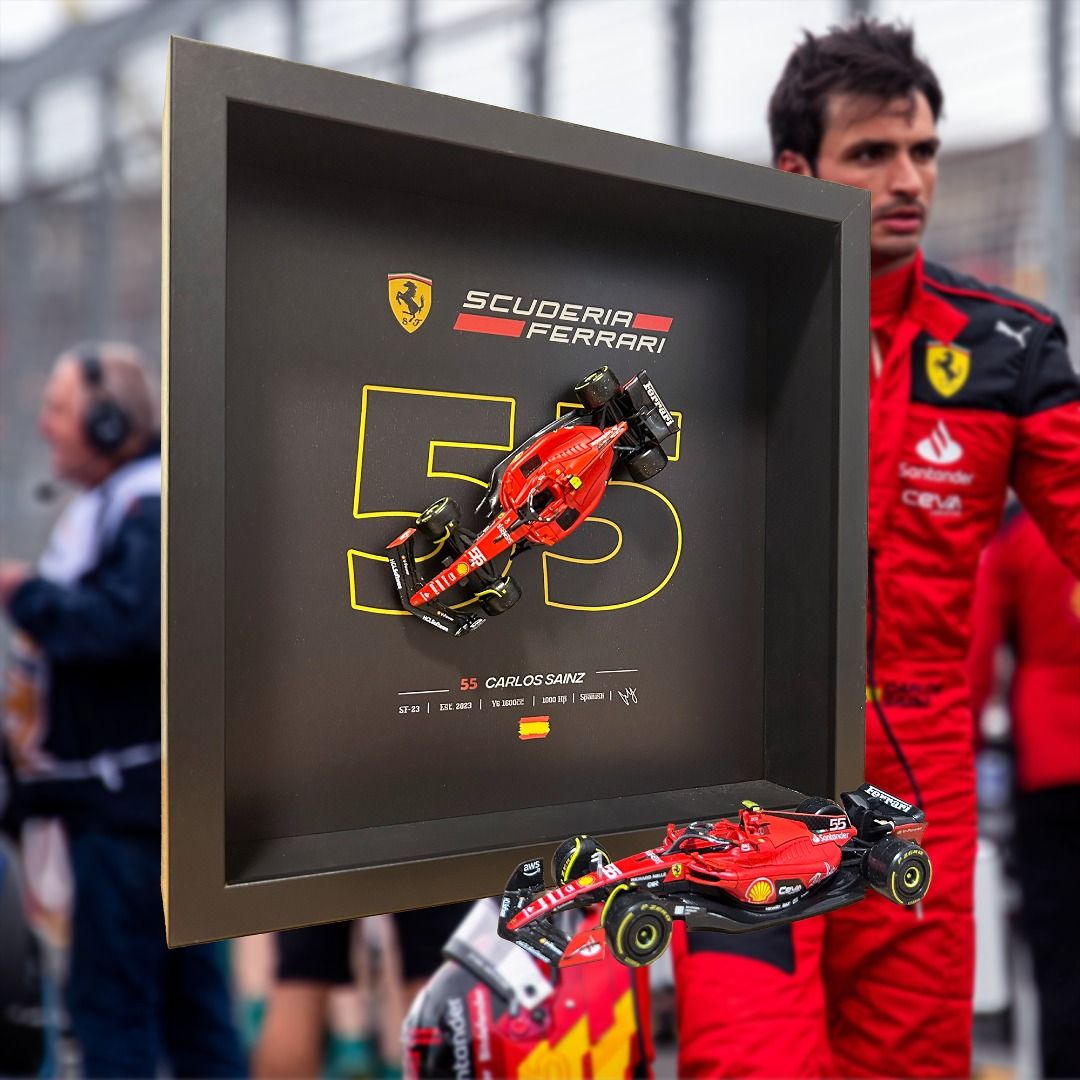 Ferrari F1 Framed - Carlos Sainz 55 (Formula One Diecast Car in a Frame ...