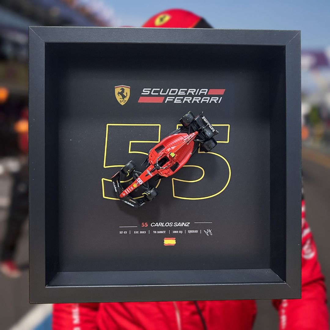 Ferrari F1 Framed - Carlos Sainz 55 (Formula One Diecast Car in a Frame ...