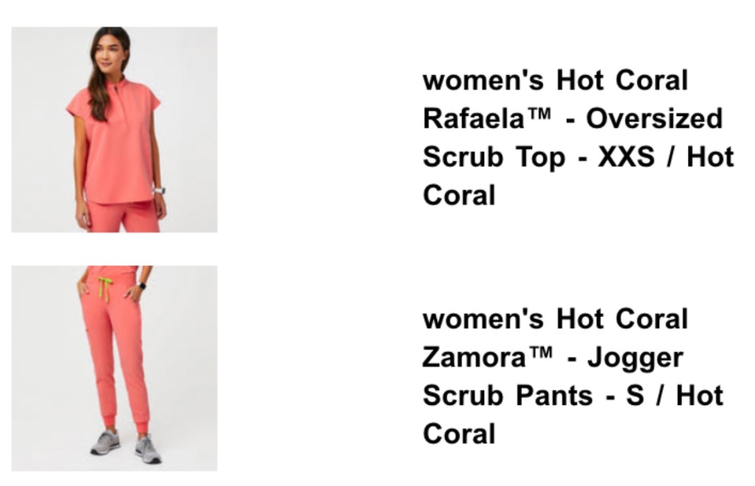 FIGS SCRUBS HOT CORAL, Women's Fashion, Dresses & Sets, Sets or ...