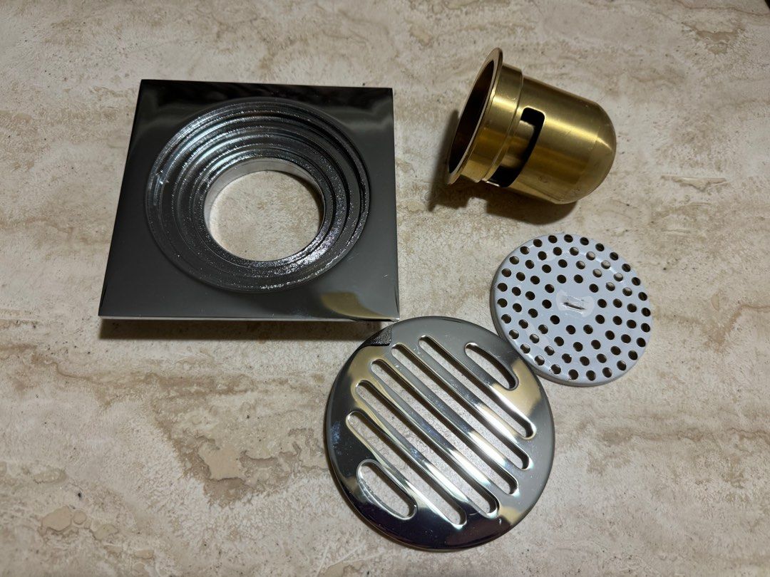 Floor Trap Copper 12cm x 12cm, Furniture & Home Living, Bathroom ...